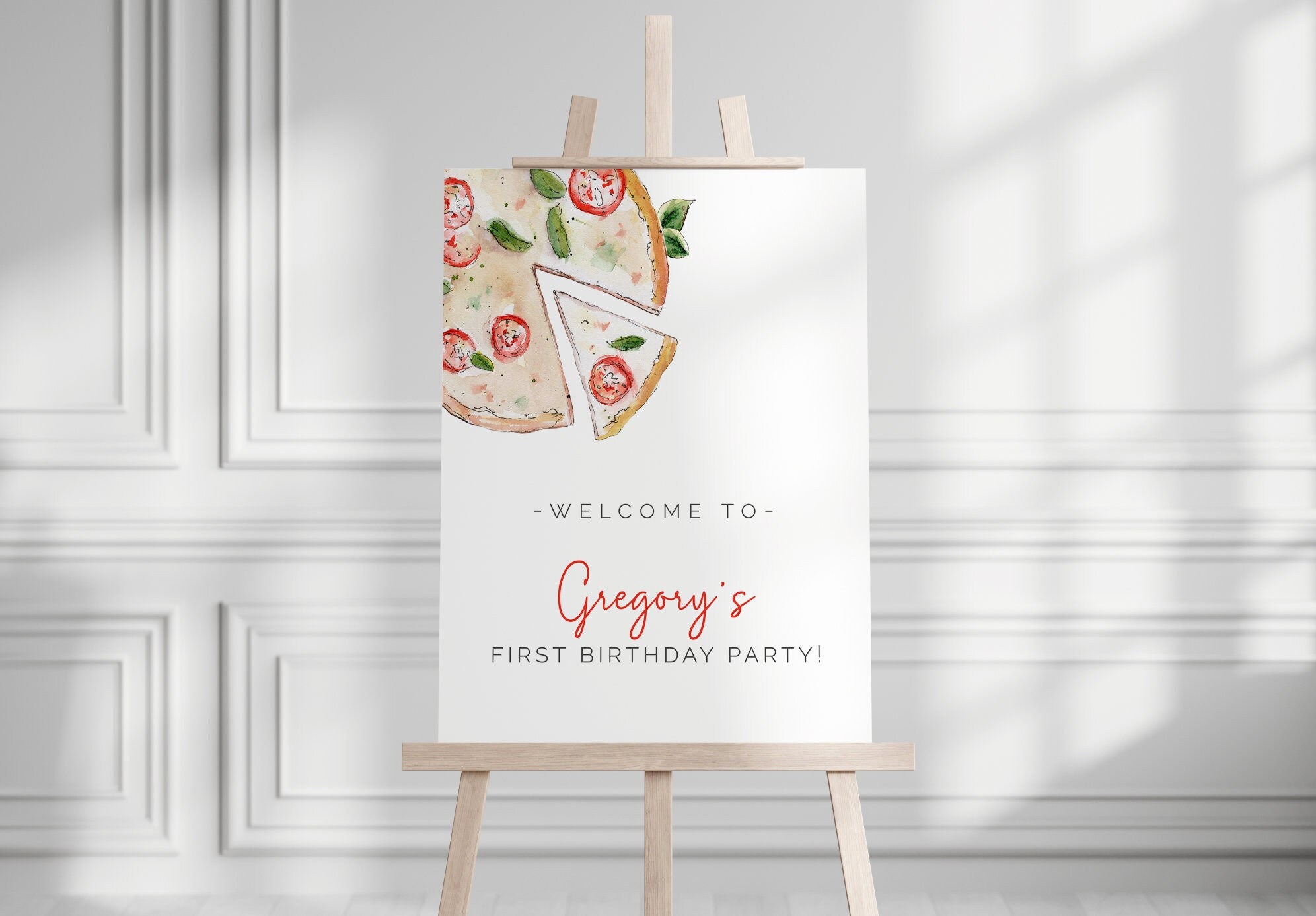 Pizza Party Welcome Sign Editable Template Slice of Fun - Etsy
