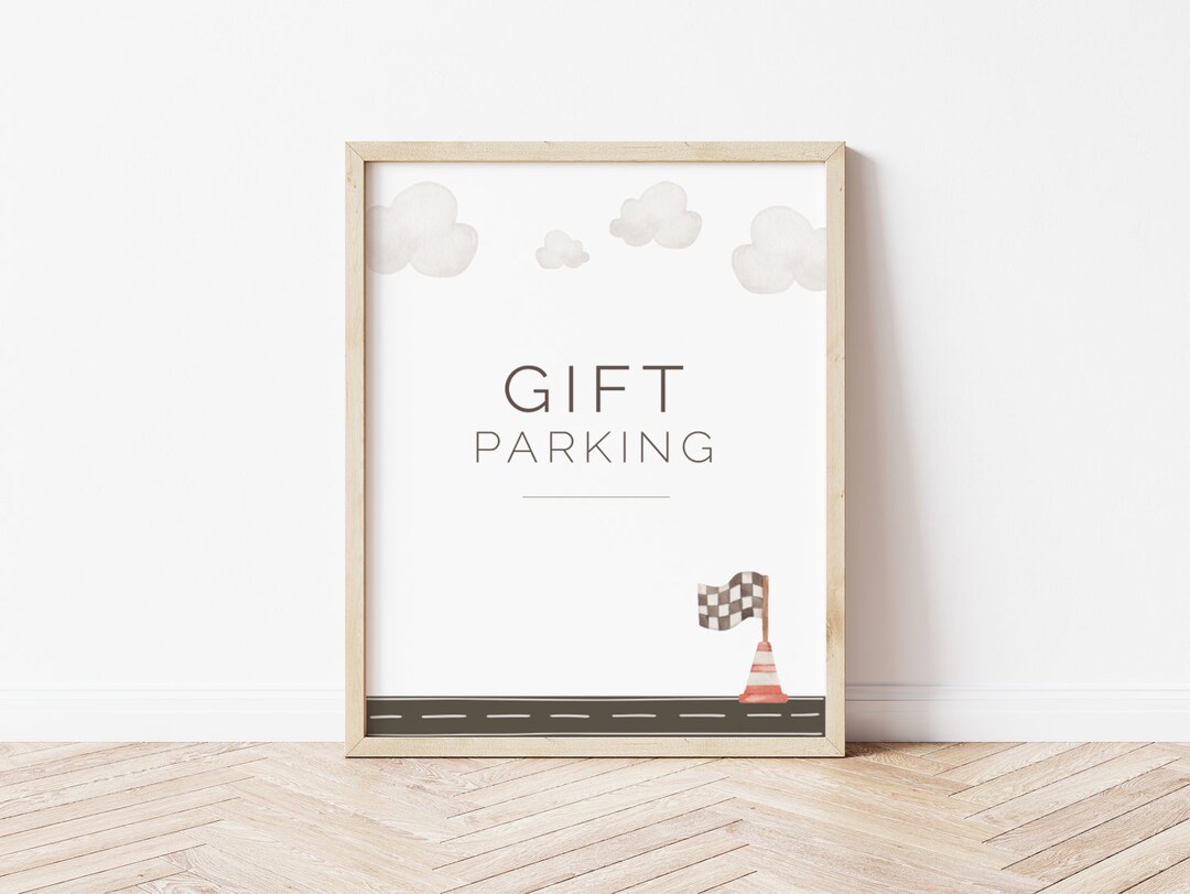 Gift Parking Table Sign, Editable Template, Racing Decor, Food Party ...