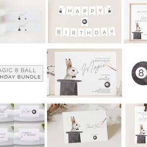 Magic 8 Ball Birthday Bundle Set Editable Template Magic 8th - Etsy