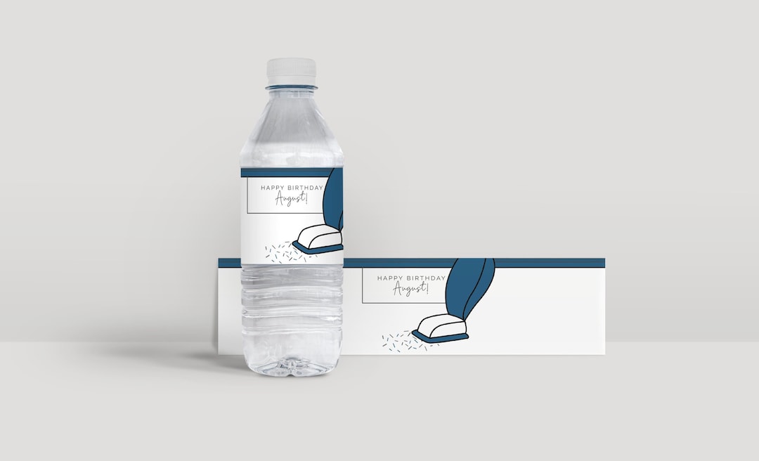 Vacuum Water Bottle Labels, Editable Template, Vacuuming Party Wraps ...