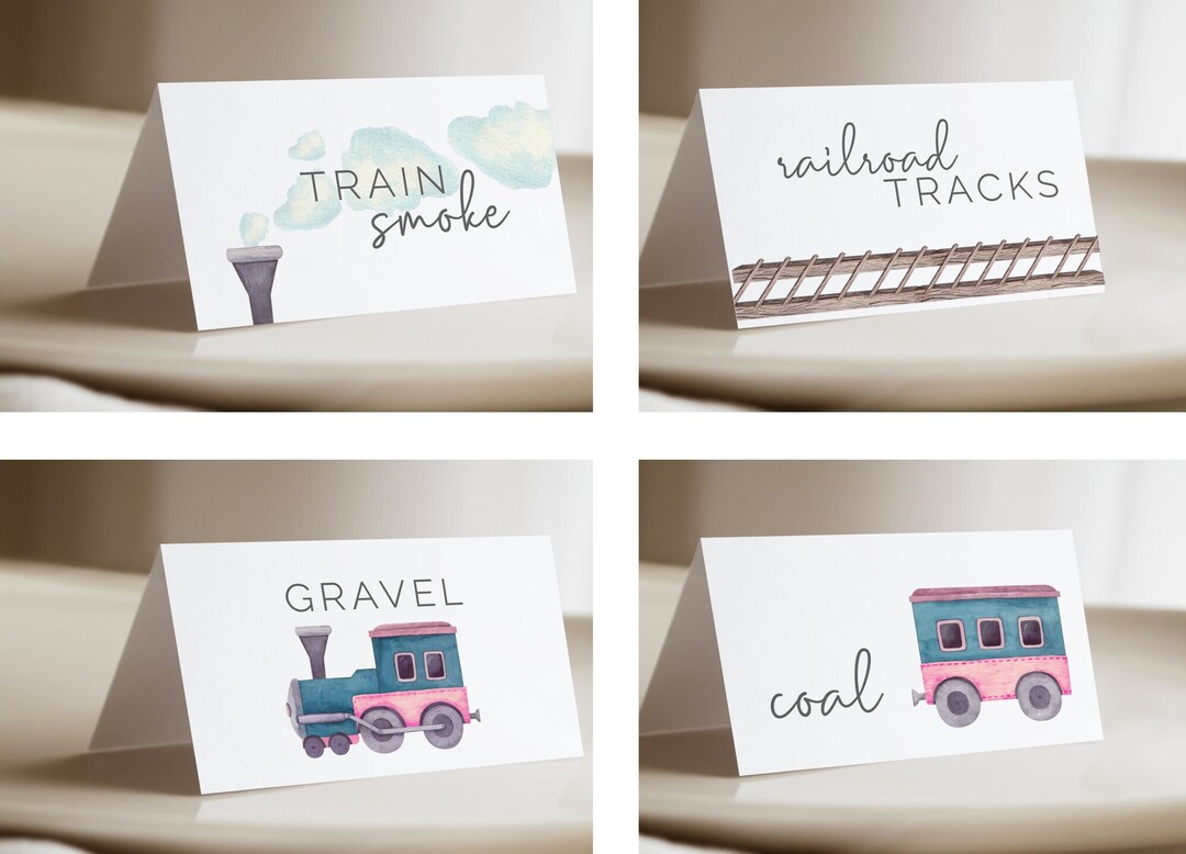 GIRL Train Theme Food Tent Labels, Editable Template, Steam Locomotive ...