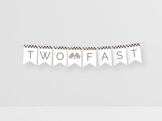 Growing up Two Fast Birthday Banner Editable Template | Etsy