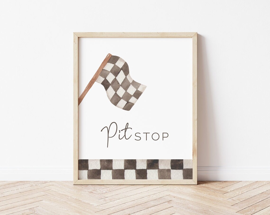 Pit Stop Table Sign Editable Template Fueling Station Food - Etsy