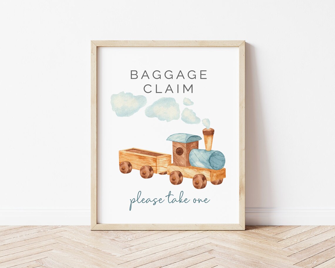 Train Baggage Claim Table Sign, Fueling Station Table Sign, Party Food ...