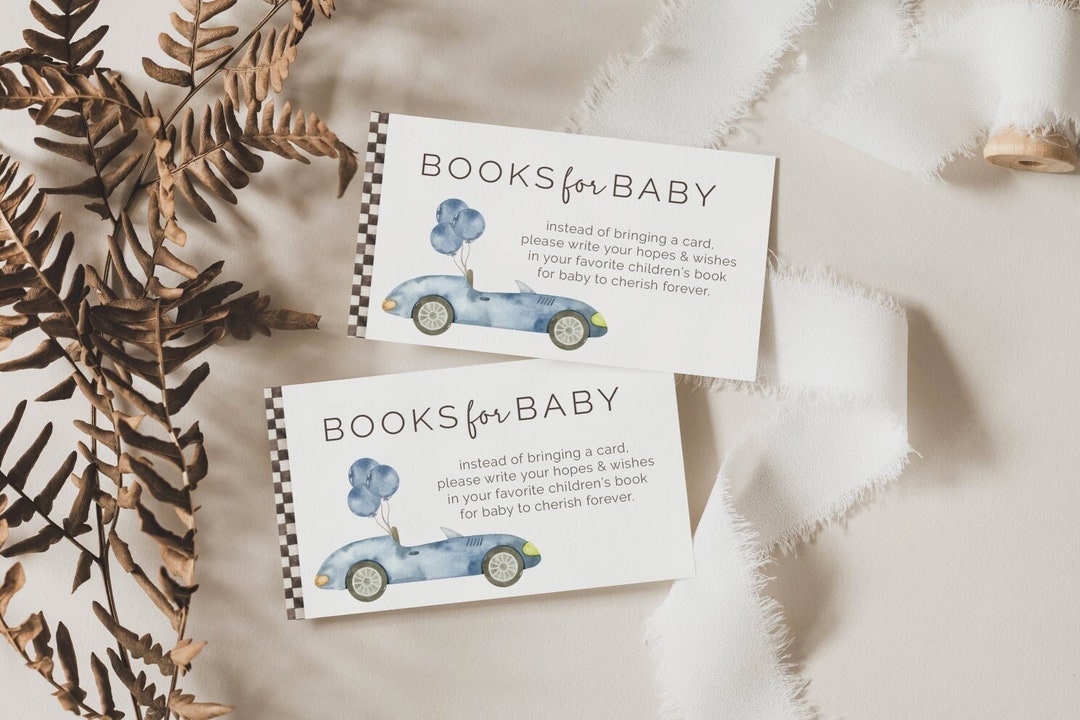 Racing Books for Baby Labels, Editable Template, Invitation Inserts ...