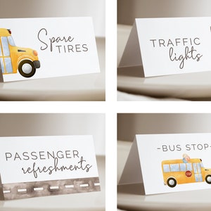 Yellow Bus Birthday Bundle Set, Editable Template, School Bus Birthday ...