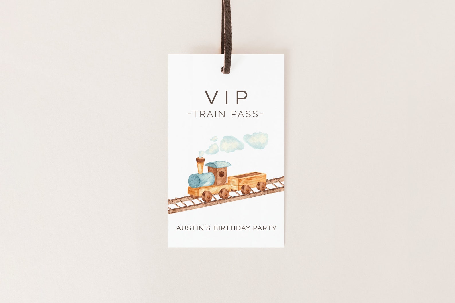 VIP Train Pass, Editable Template, Steam Locomotive Party Extra, Chugga ...