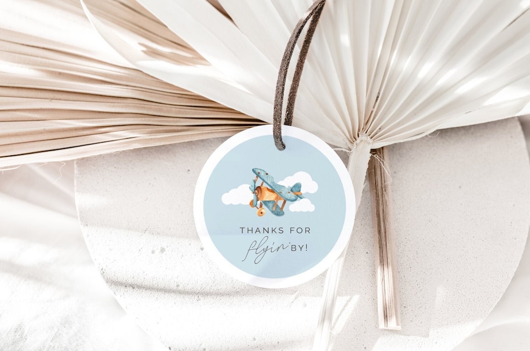 Airplane Thank You Tags, Editable Template, Toy Plane Thank You Favor ...