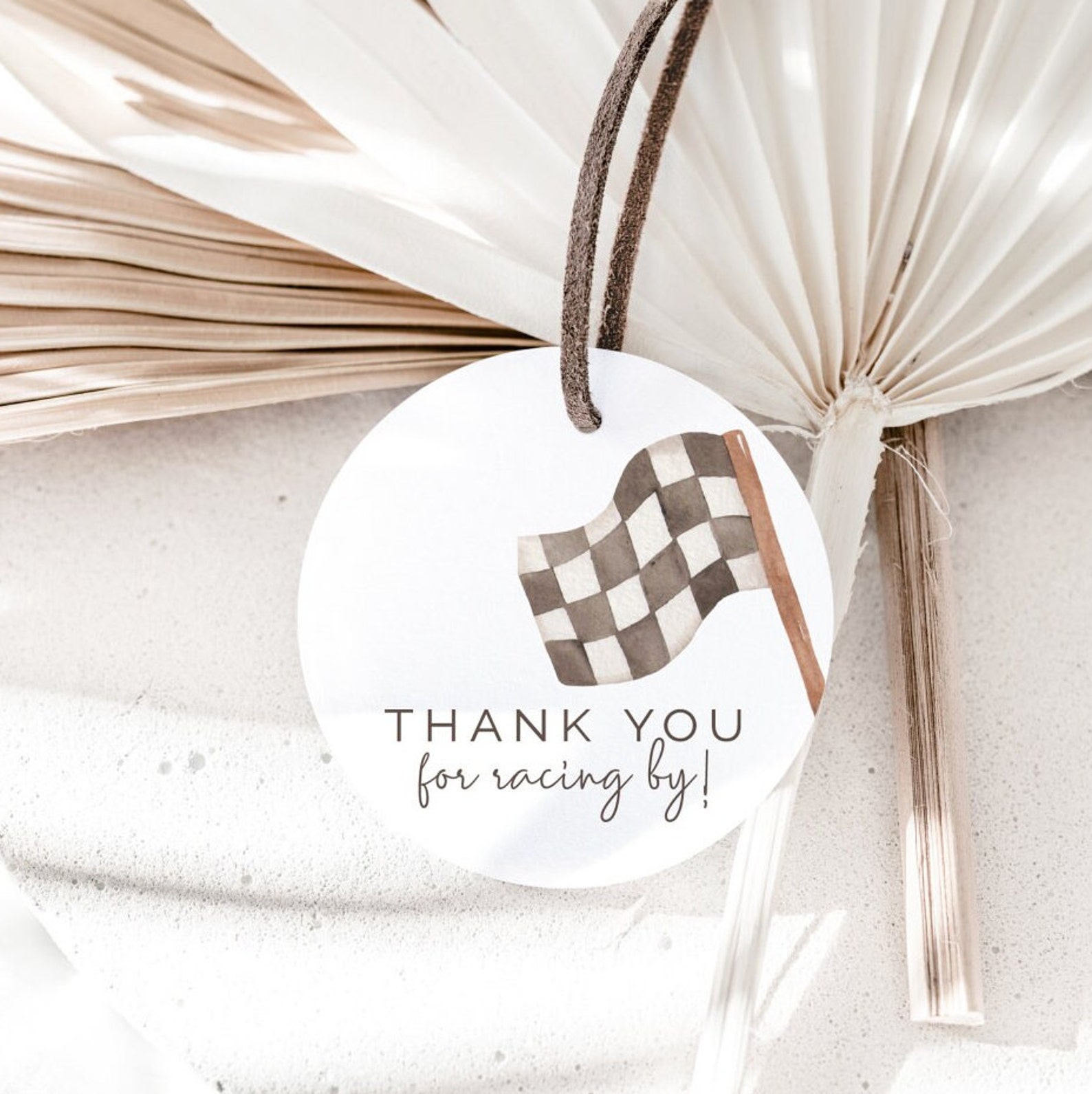 Racing Thank You Tags, Editable Template, Checkered Flag Thank You ...