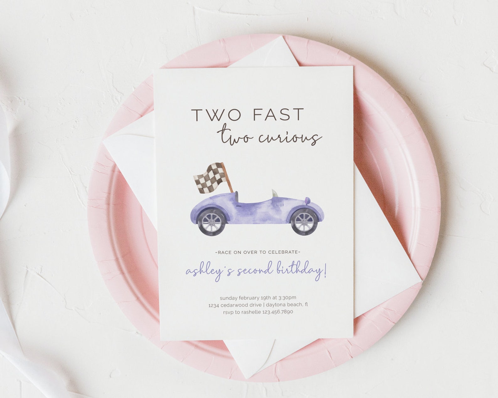 Two Fast Two Curious Birthday Invitation Editable Template - Etsy