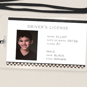 Driver's License Card, Editable Template, Printable ID Badge, Racing ...