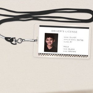 Driver's License Card, Editable Template, Printable ID Badge, Racing ...