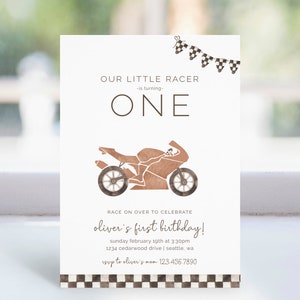 Street Motorcycle Birthday Invitation, Editable Template, Road ...