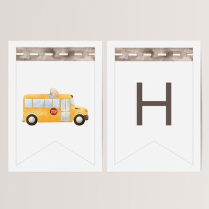 Yellow Bus Birthday Bundle Set, Editable Template, School Bus Birthday ...