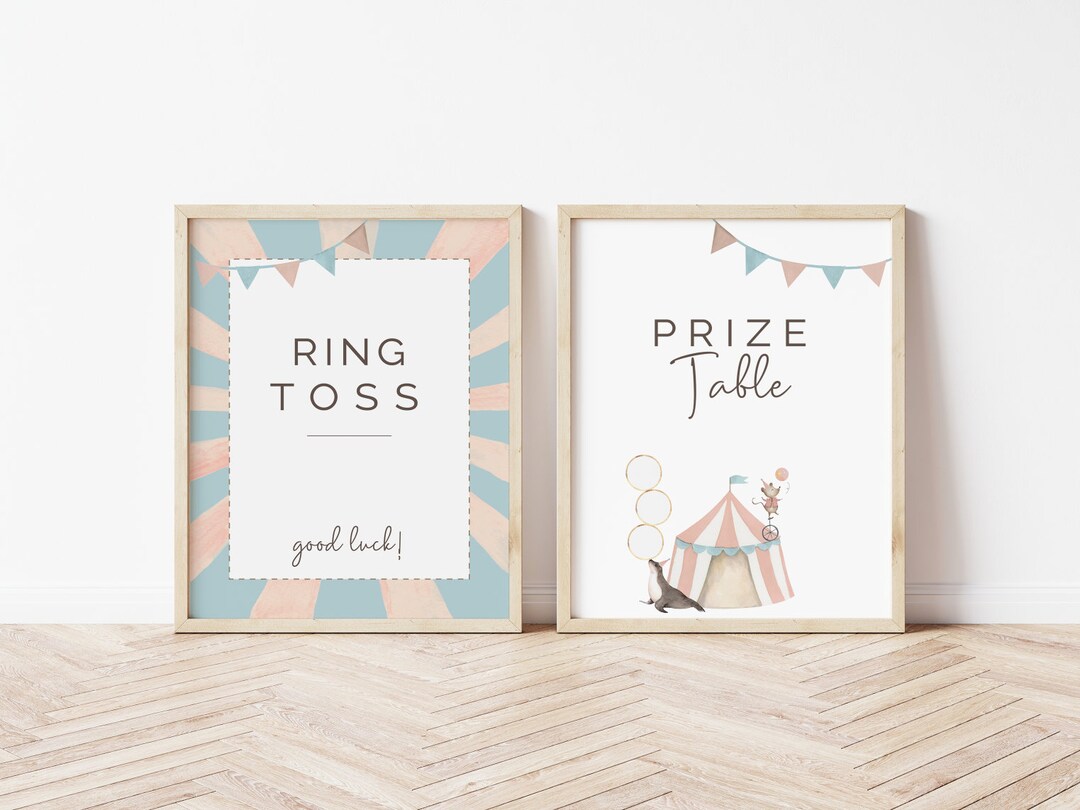 Circus Theme Table Signs, Carnival Party Signs, Editable Template, Ring ...