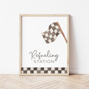 Pit Stop Table Sign, Refueling Station Sign, Editable Template, Fueling ...