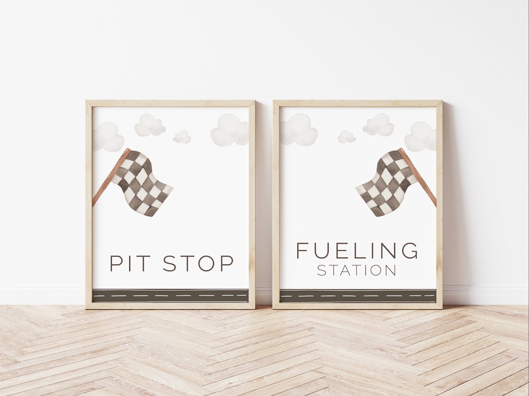 Pit Stop Table Sign, Fueling Station Sign, Editable Template, Refueling ...