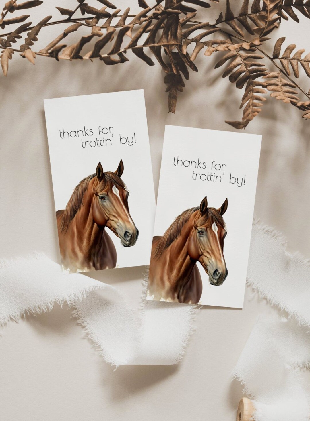 Horse Thank You Labels, Editable Template, Cowboy Thank You Favor Tags ...