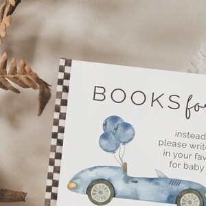 Racing Books for Baby Labels, Editable Template, Invitation Inserts ...