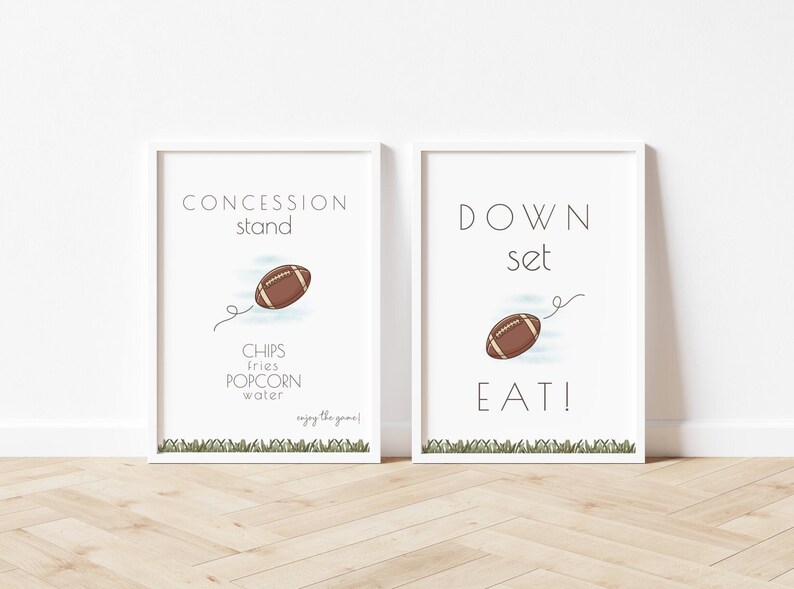 Football Theme Table Signs Concession Stand Editable - Etsy