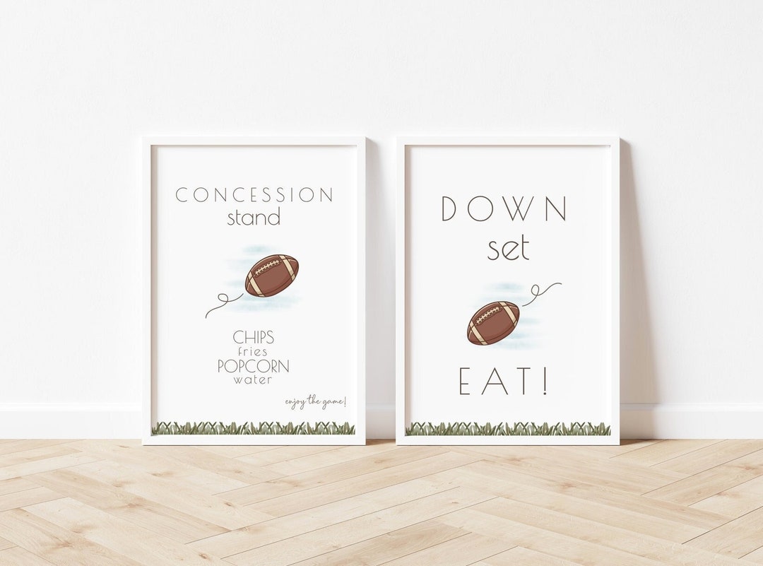 Football Theme Table Signs, Concession Stand, Editable Template, Down ...