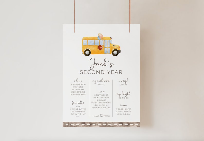 Yellow Bus Birthday Bundle Set, Editable Template, School Bus Birthday ...