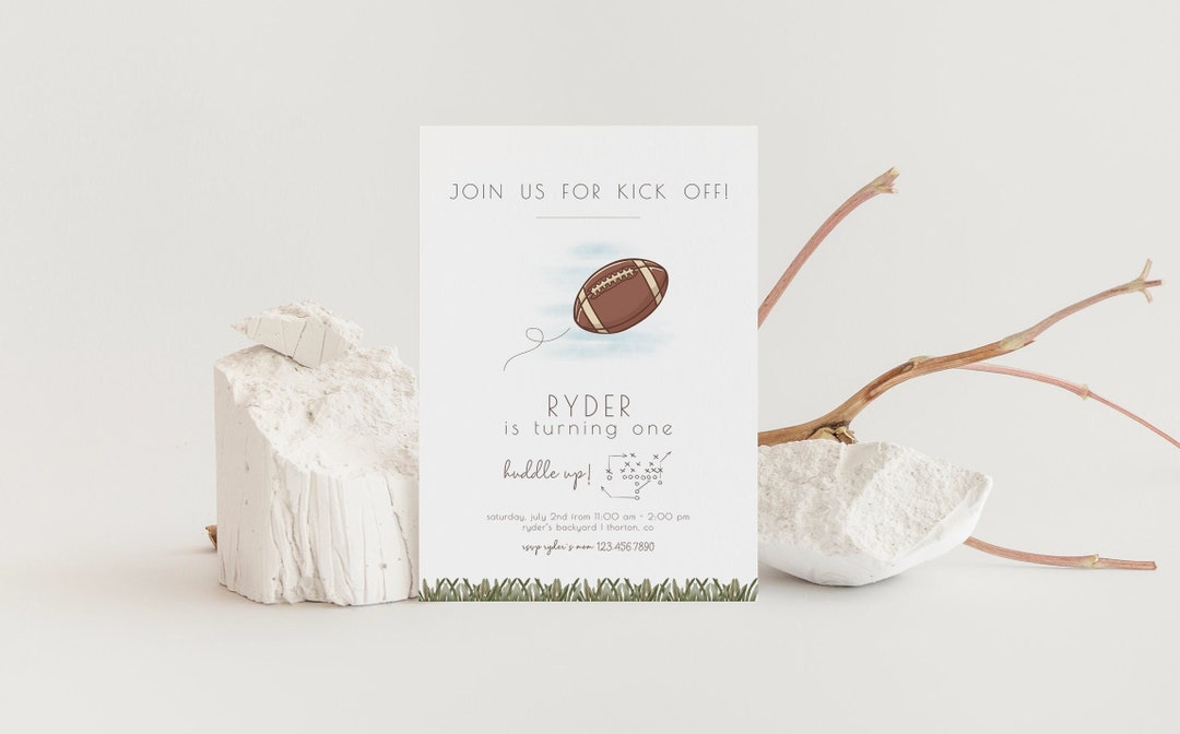 Football Birthday Invitation, Editable Template, Join Us for Kick Off ...