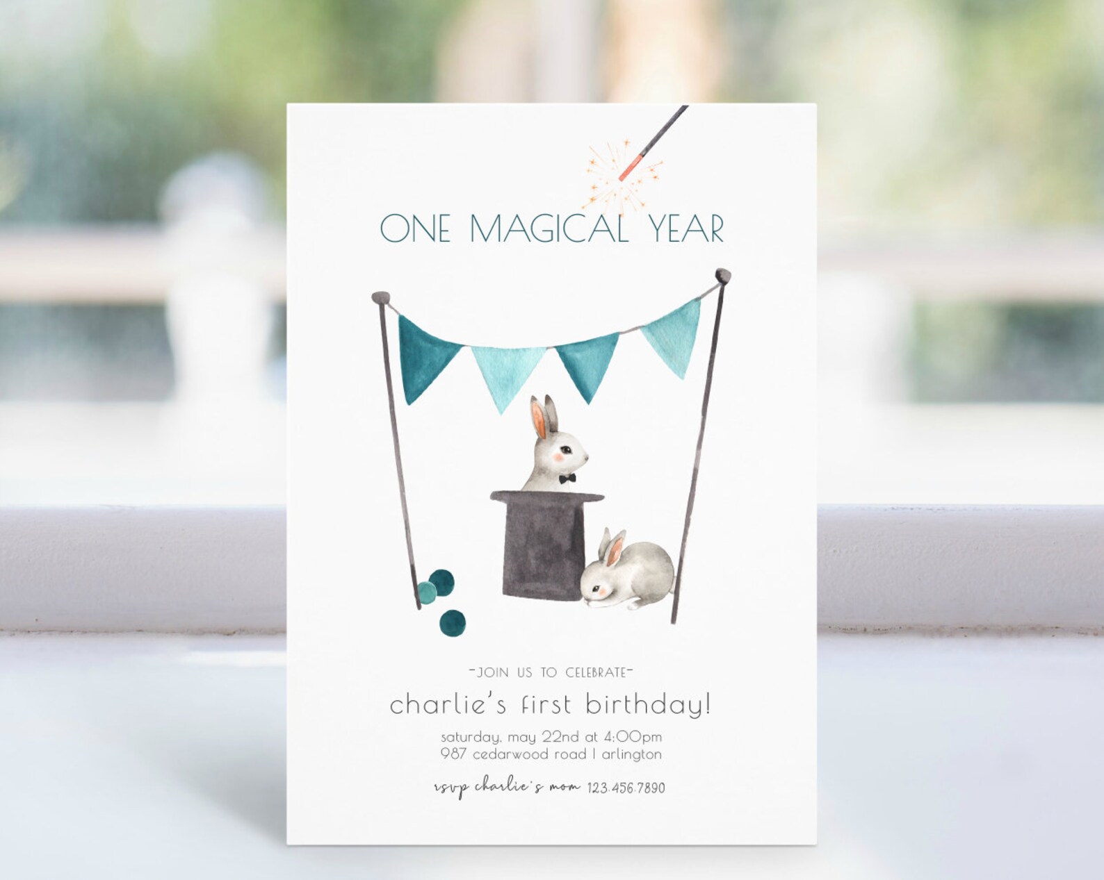 One Magical Year Birthday Invitation Editable Template Magic - Etsy