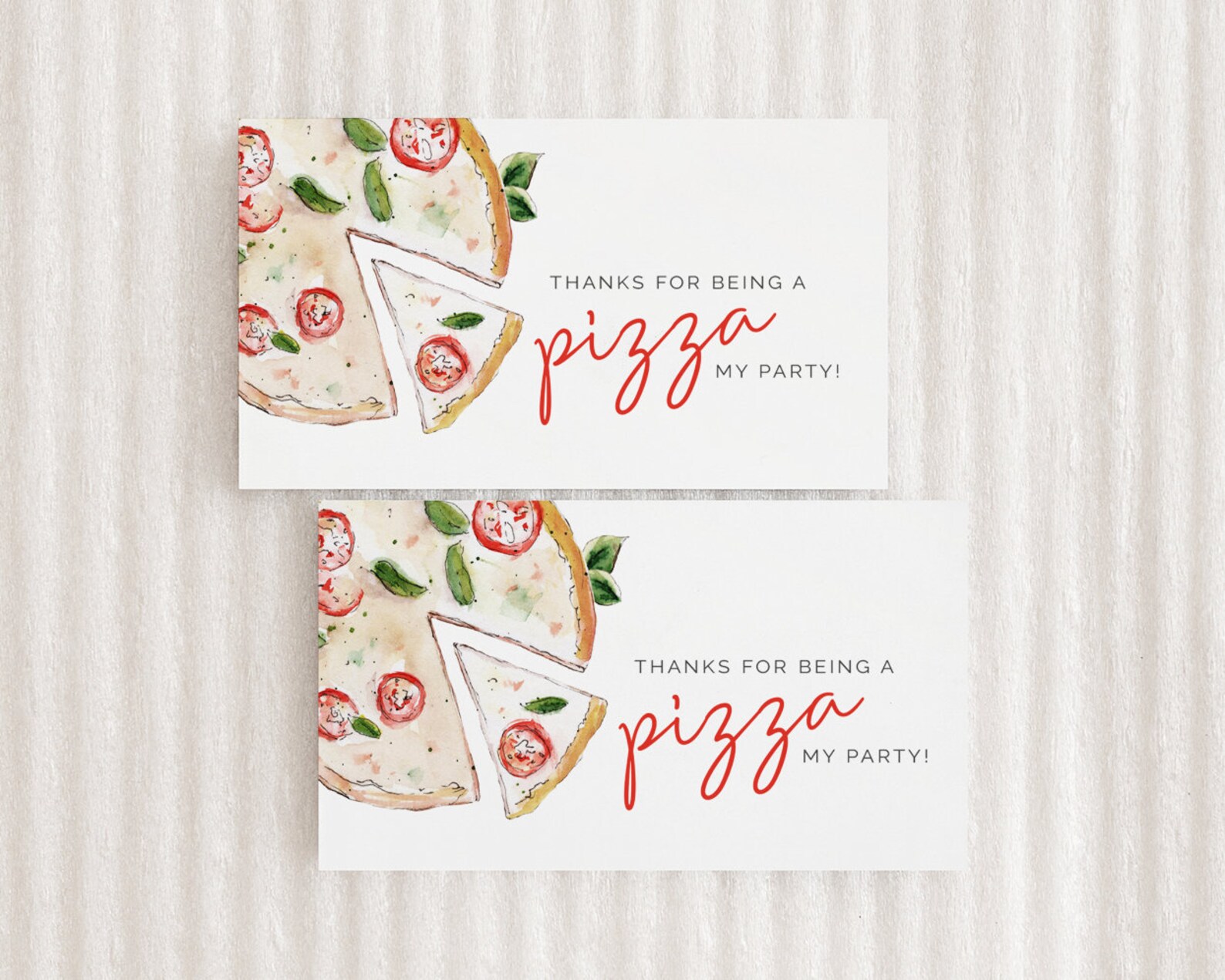 Pizza Party Thank You Labels, Slice of Fun Birthday Tags, Editable ...