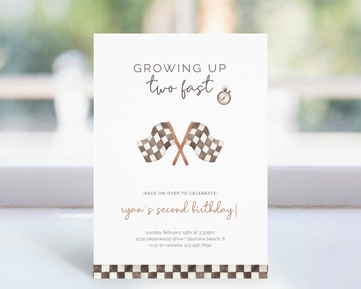 Growing up Two Fast Birthday Invitation Editable Template | Etsy