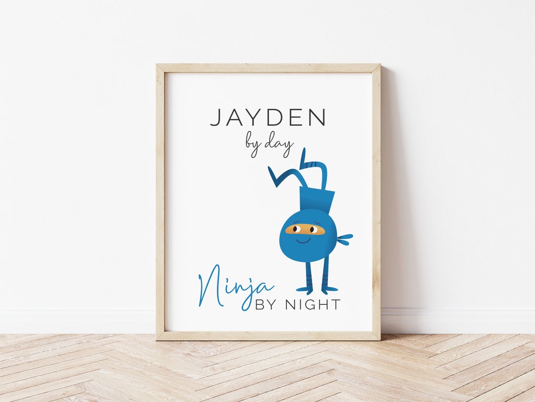 Ninja Favor Sign, Editable Template, Ninja by Night Table Sign, Blue ...