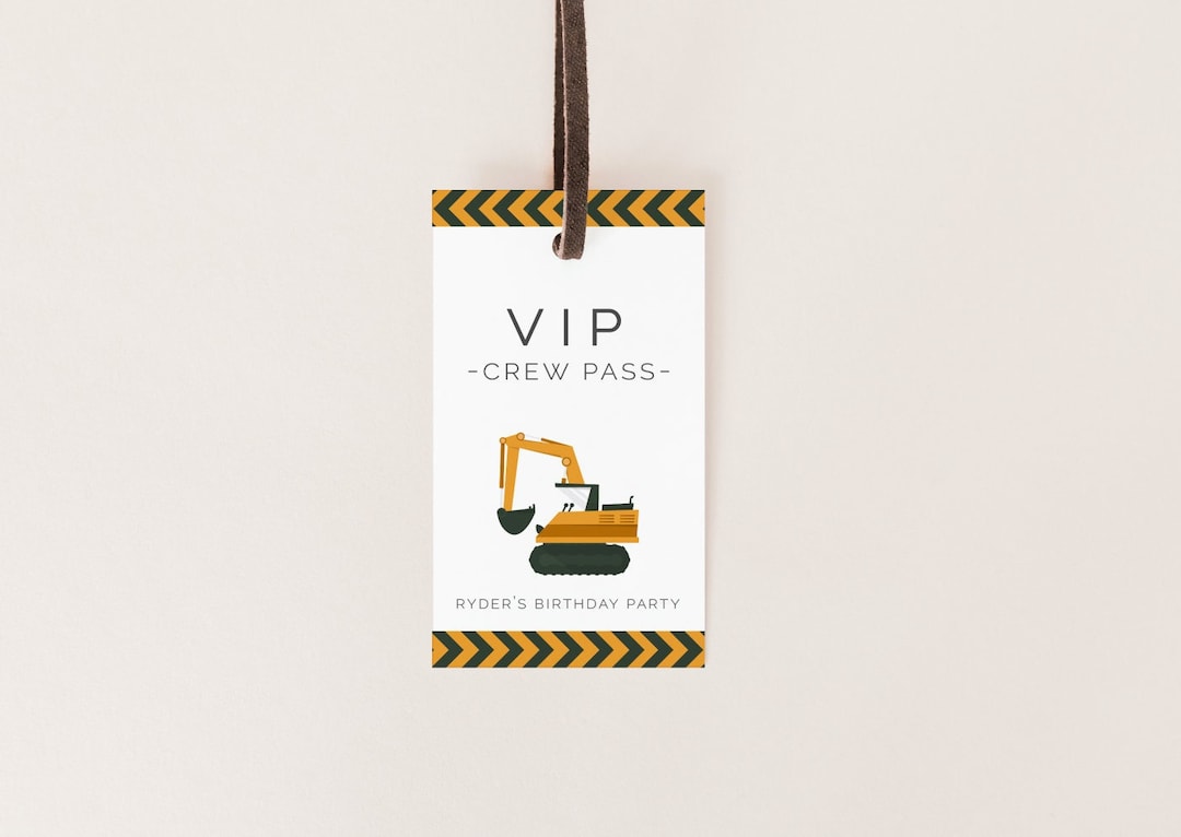 VIP Crew Pass, Editable Template, Construction Crew Pass, Stop the ...