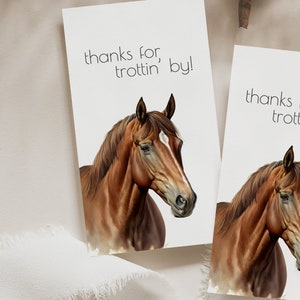 Horse Thank You Labels, Editable Template, Cowboy Thank You Favor Tags ...
