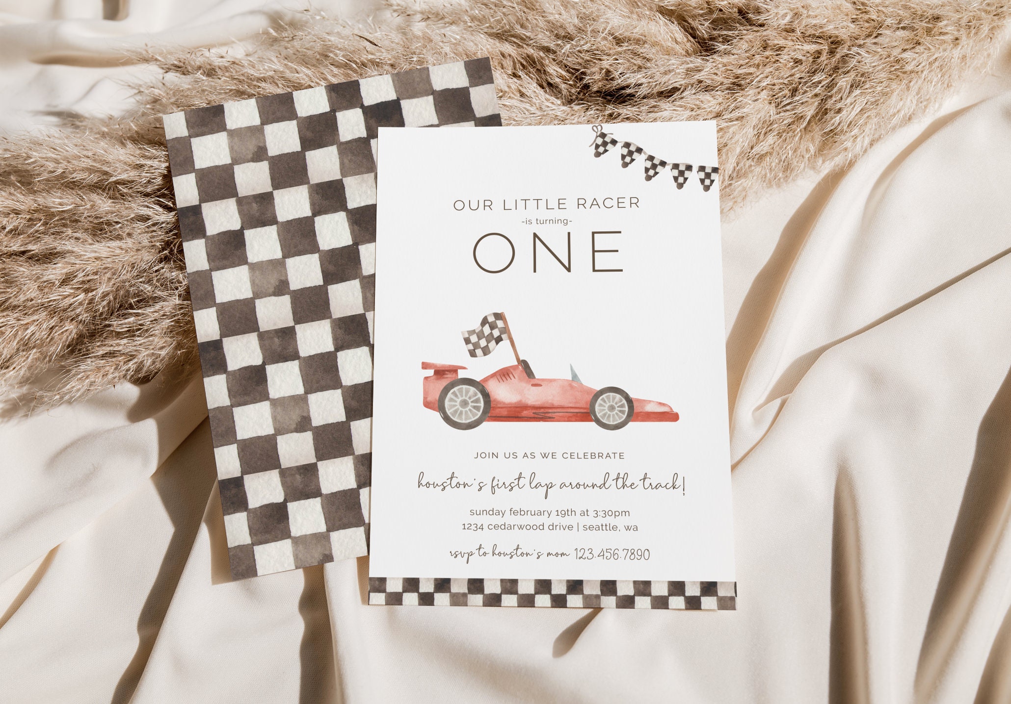 First Lap Birthday Bundle Set, Editable Template, FAST ONE Racing ...