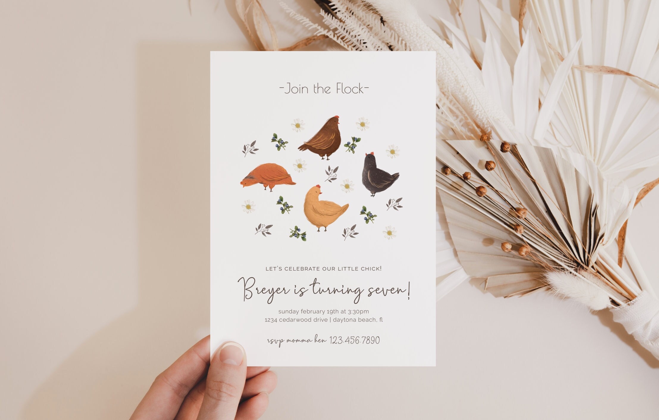 Chicken Birthday Invitation, Editable Template, Our Little Chick, Farm ...