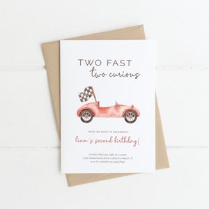 Two Fast Two Curious Birthday Invitation Editable Template - Etsy