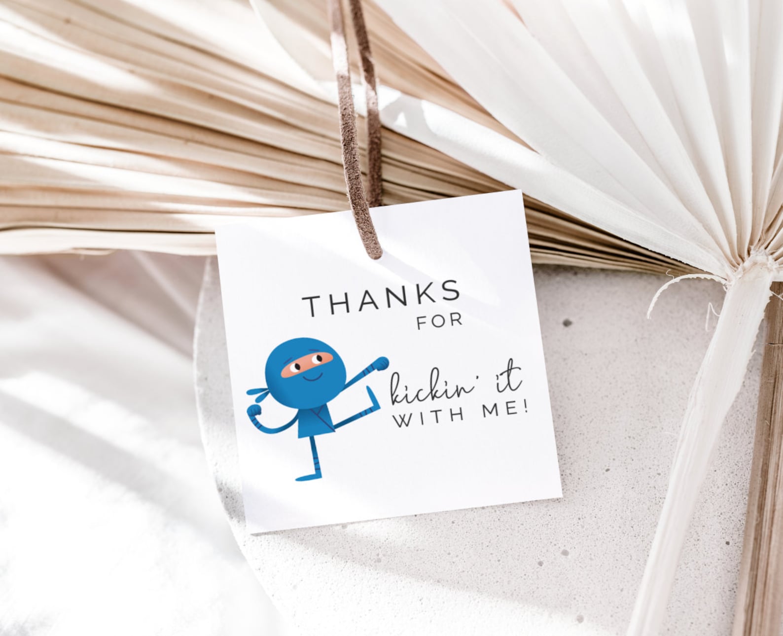 Ninja Thank You Tags, Warrior Birthday Labels, Editable Template, Ninja ...