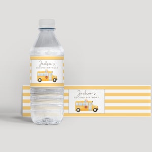 Yellow Bus Birthday Bundle Set, Editable Template, School Bus Birthday ...