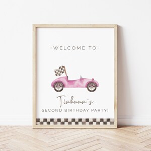Two Fast Two Curious Welcome Sign, Editable Template, Racing Birthday ...