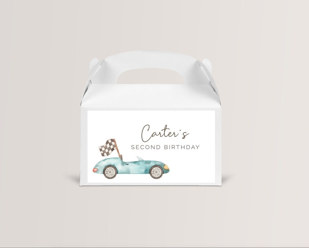 Racing Favor Box Label, Editable Template, Two Fast Two Curious ...