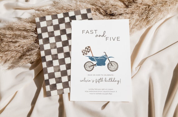Fast and Five Dirt Bike Birthday Invitation Editable - Etsy