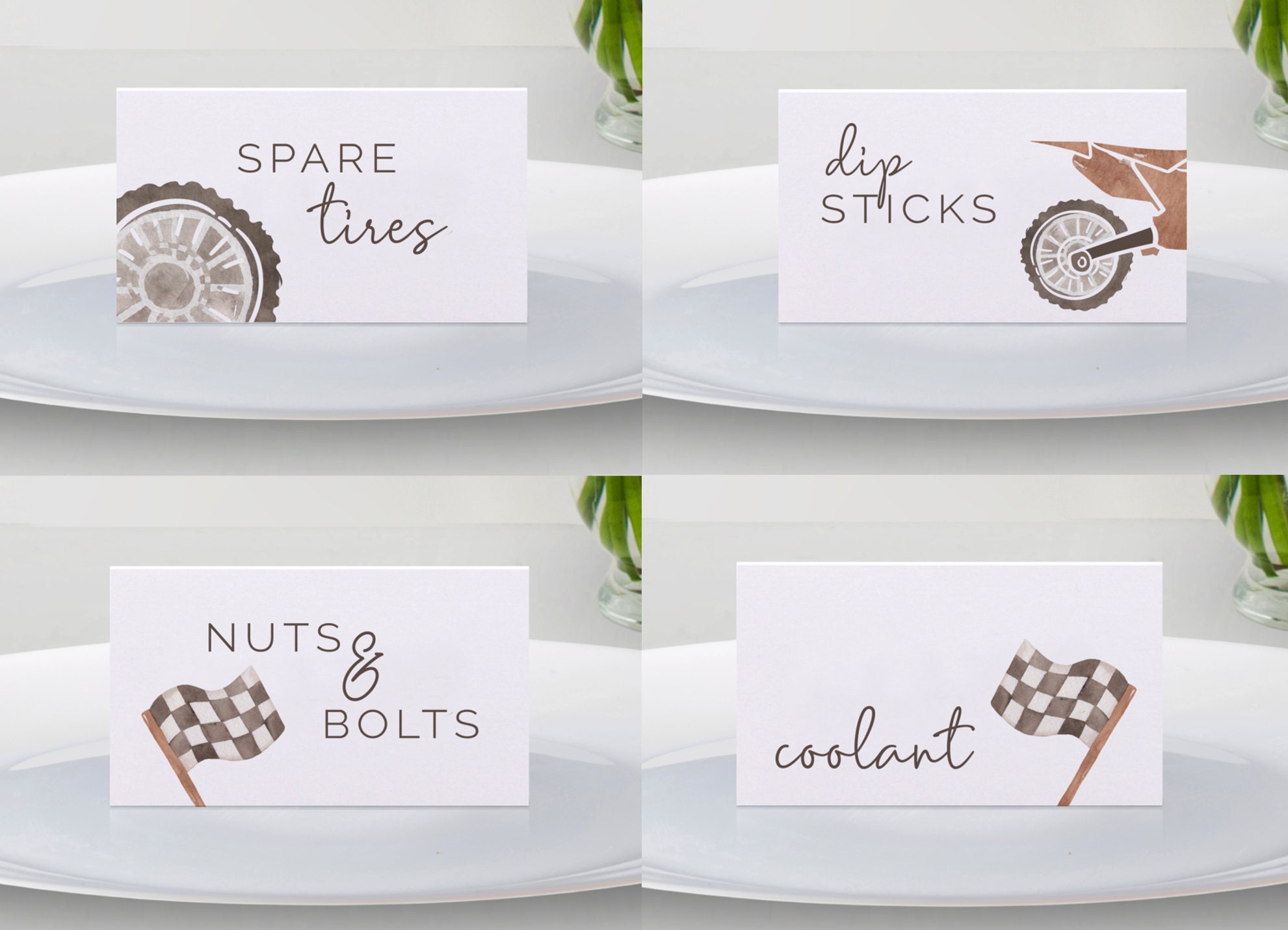 Dirt Bike Food Tent Labels Editable Template Vintage Racing | Etsy