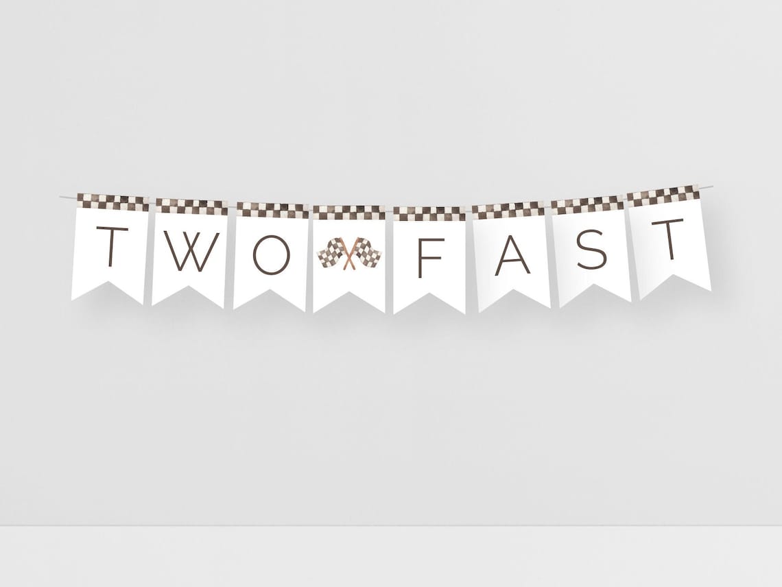 Growing up Two Fast Birthday Banner Editable Template | Etsy