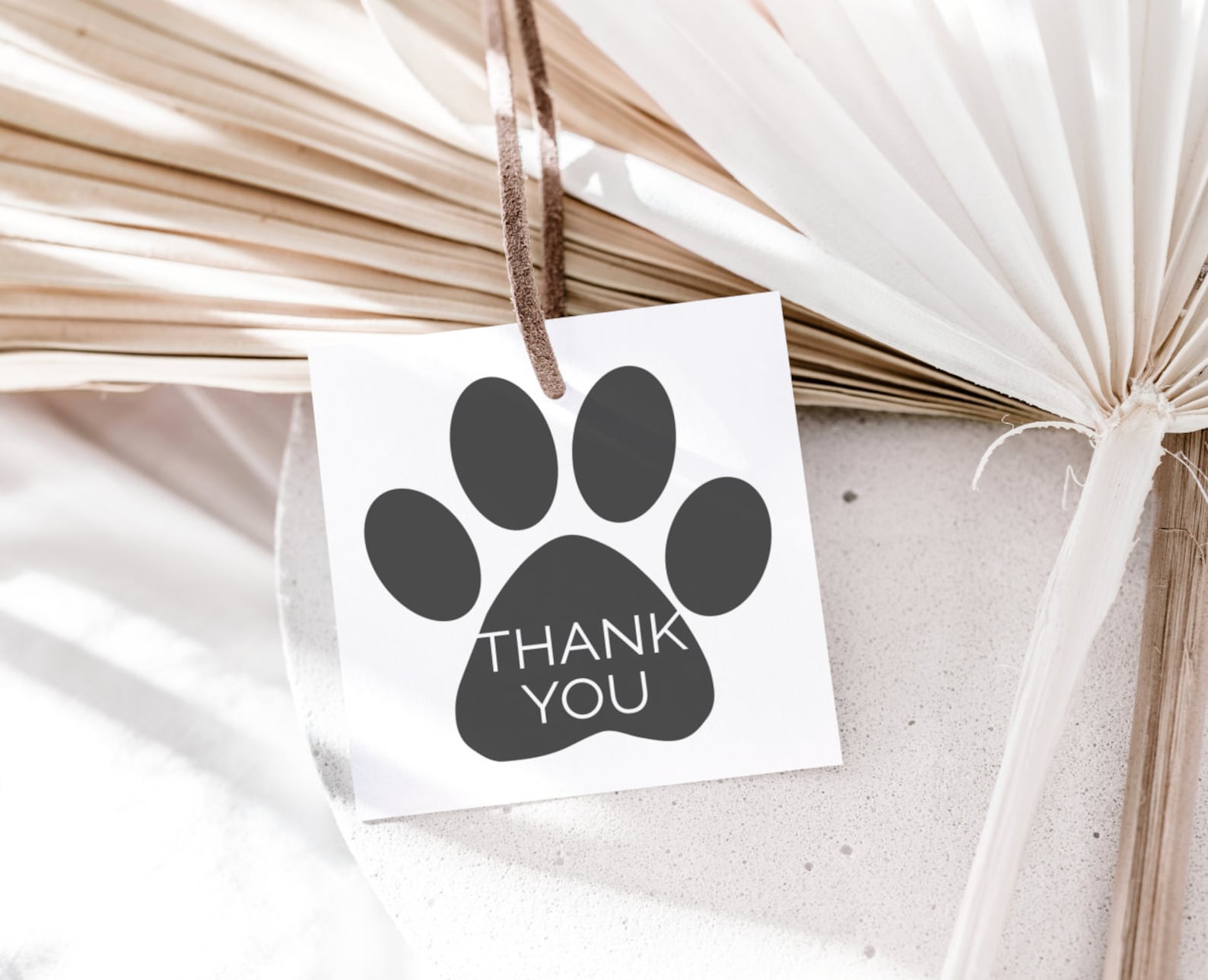 Paw Print Thank You Tags, Editable Template, Dog Foot Print Thank You ...