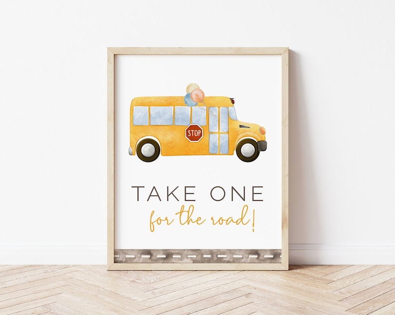 Yellow Bus Favor Sign Editable Template School Bus Table - Etsy