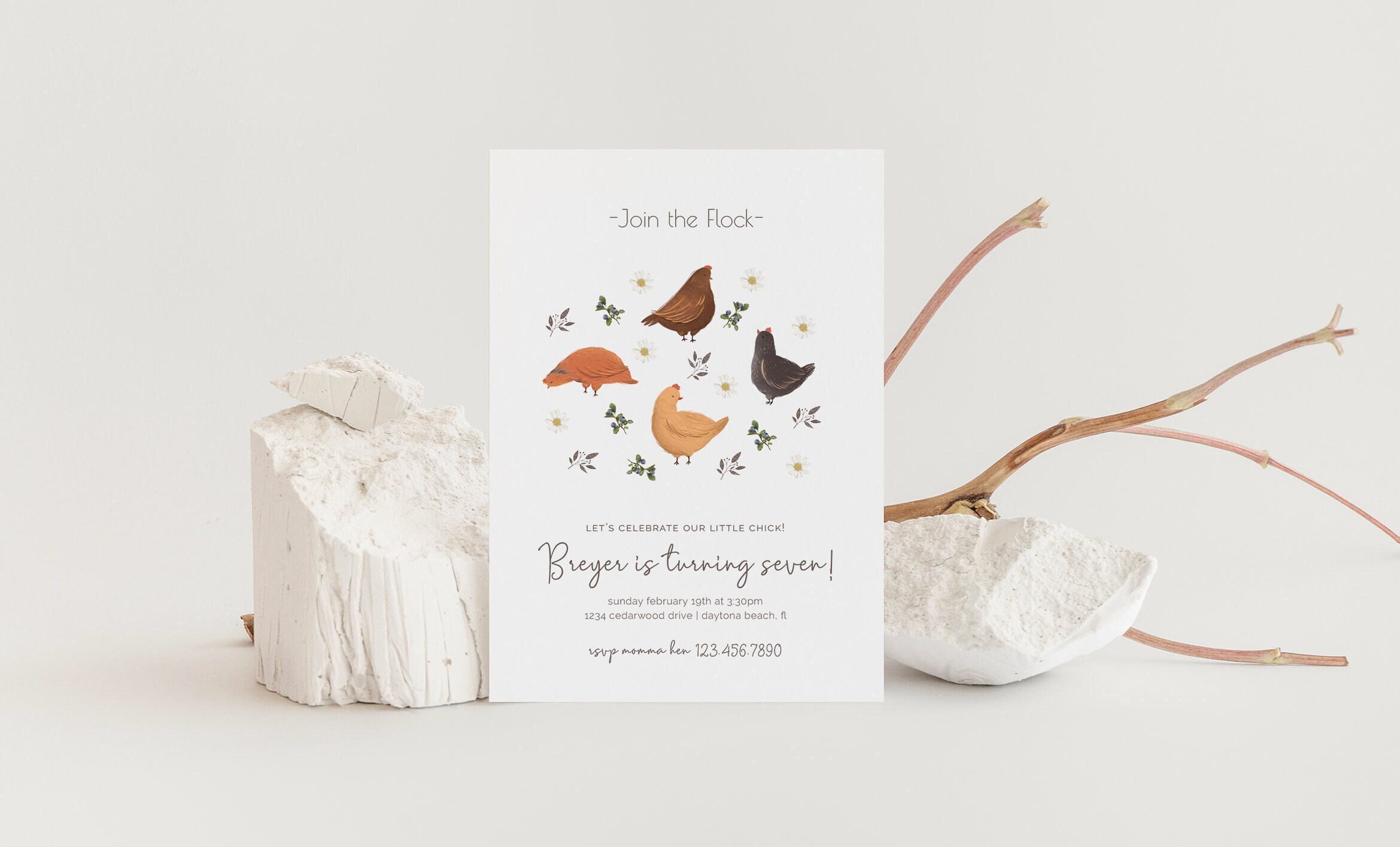 Chicken Birthday Invitation, Editable Template, Our Little Chick, Farm ...