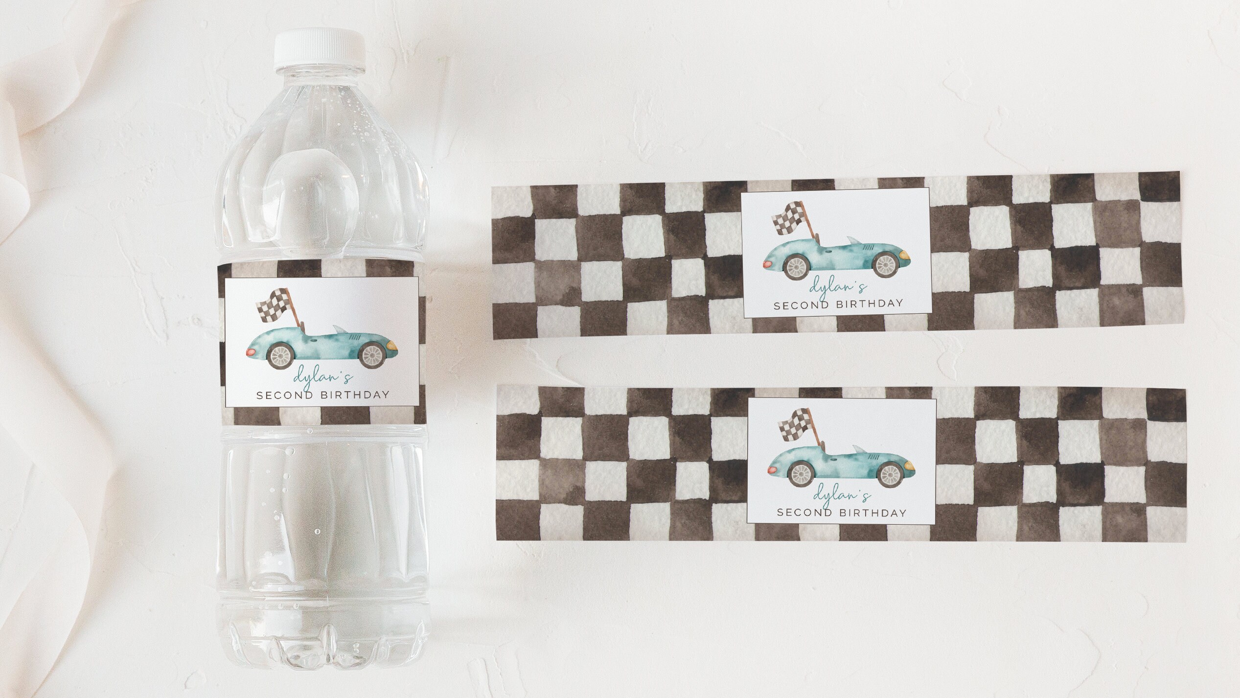 Racing Water Bottle Labels Editable Template Two Fast Party - Etsy