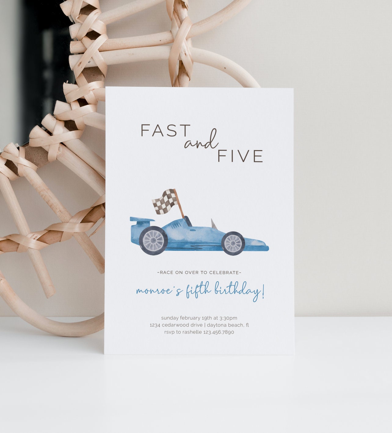 Fast and Five Birthday Invitation Editable Template Turning - Etsy
