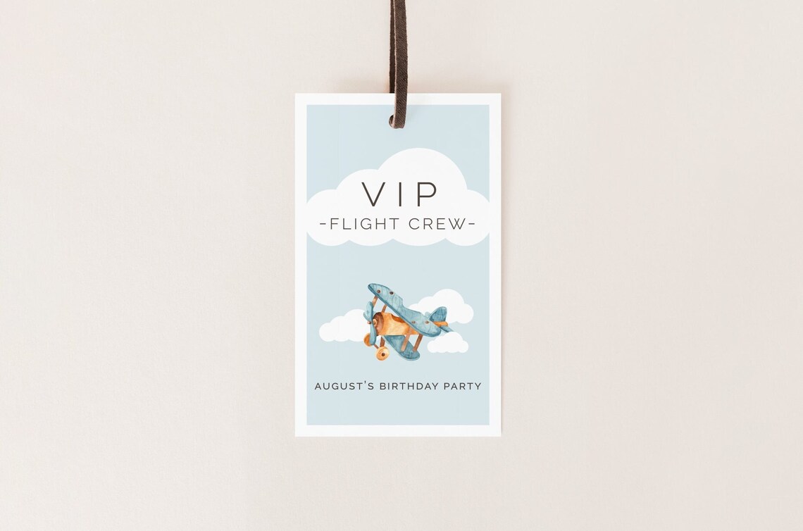 Airplane VIP Flight Crew, Editable Template, Vintage Plane Party Extra ...