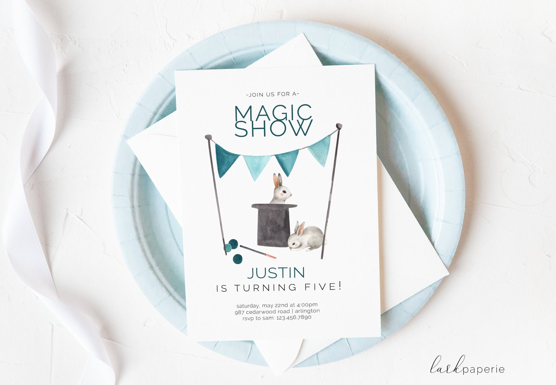 Magic Show Birthday Invitation Editable Template Magician | Etsy